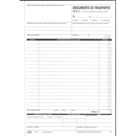 DOCUMENTO DI TRASPORTO 23X30 3 COPIE