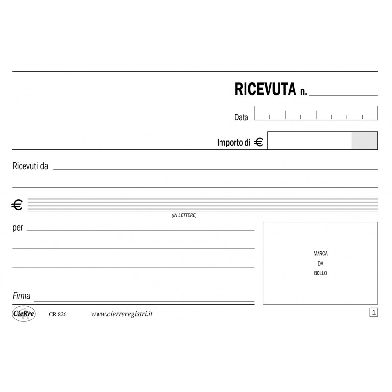 RICEVUTE GENERICHE 10X17 2 COPIE