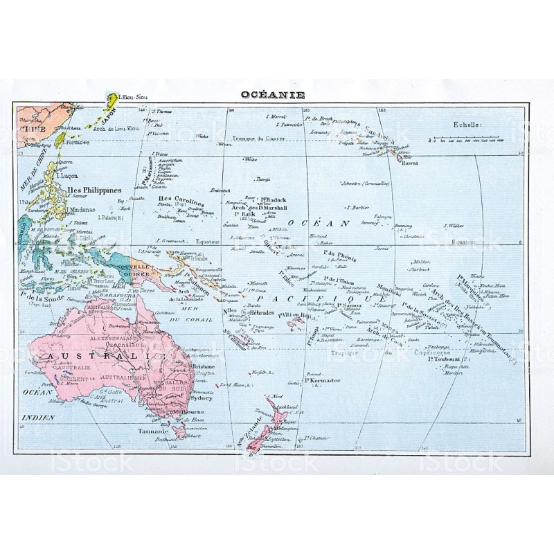 CARTA GEOGRAFICA 30X42 AUSTRALIA OCEAN